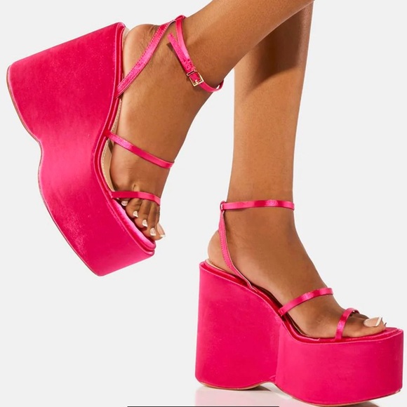 Hot Pink Wedge Shoes